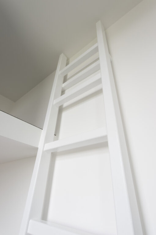 Contemporary wall-to-wall bespoke mezzanine loft with ladder ...